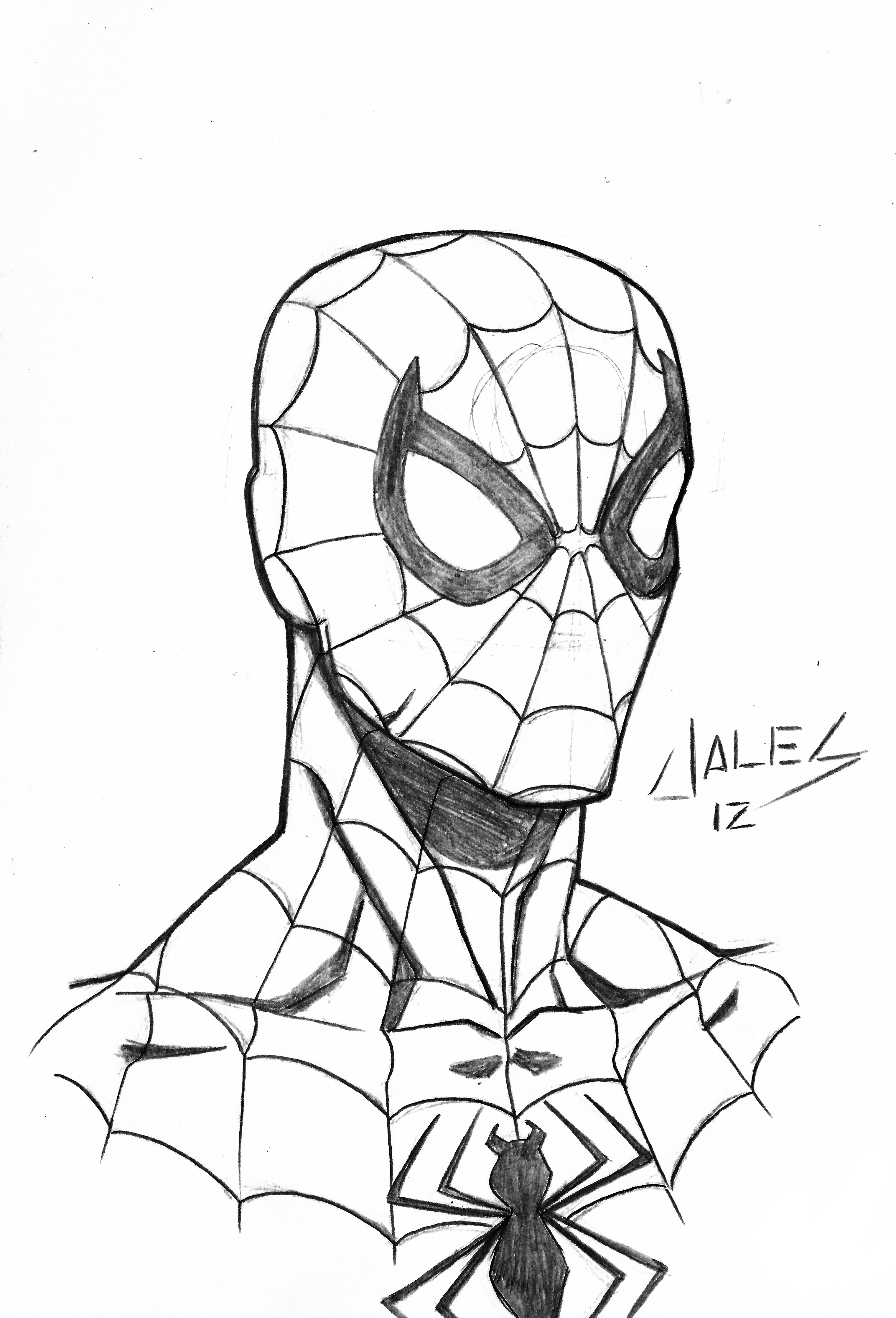 Spider Man Face Drawing