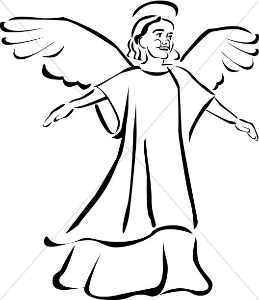 Angel Line Drawing | Free download on ClipArtMag