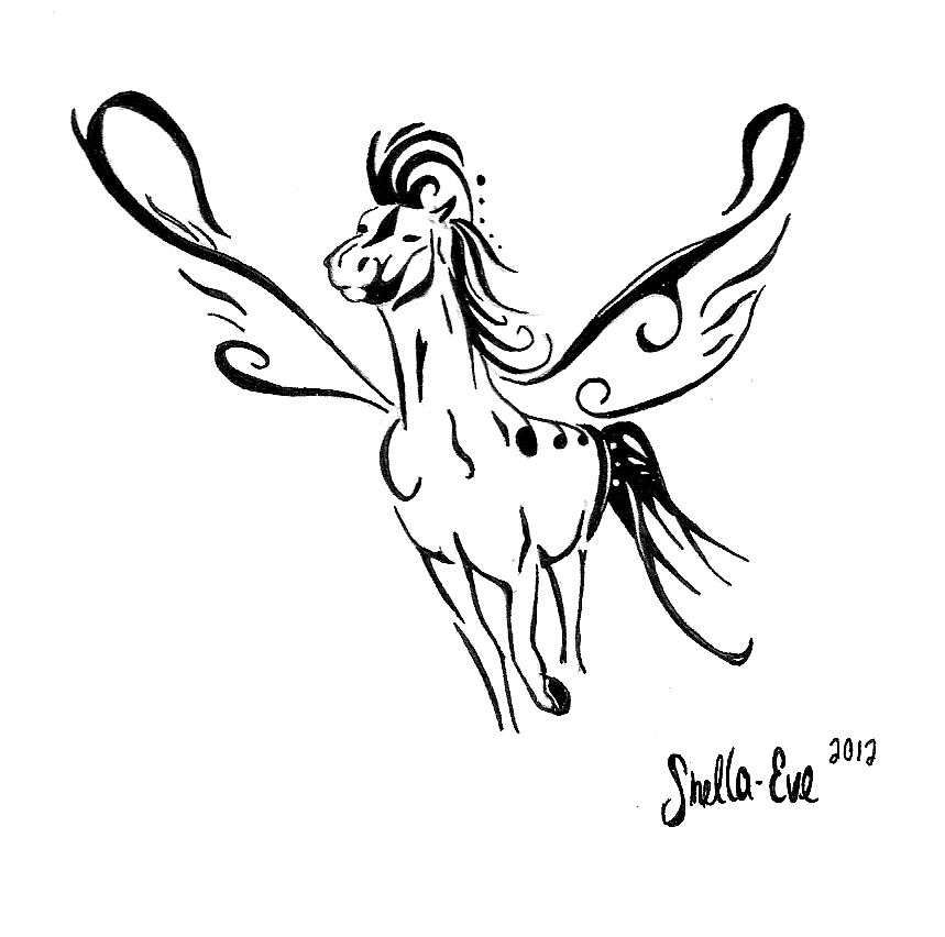 Flying Horse Drawing | Free download on ClipArtMag