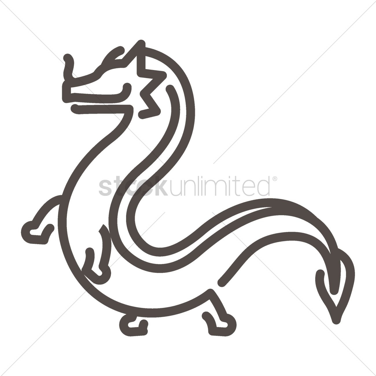 Simple Chinese Dragon Drawing | Free download on ClipArtMag