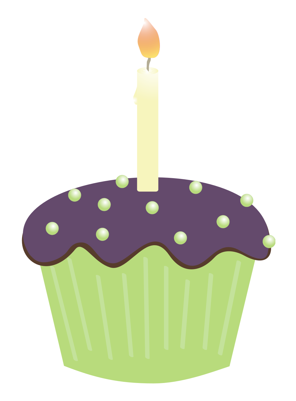 Birthday Cupcake With Candle | Free download on ClipArtMag