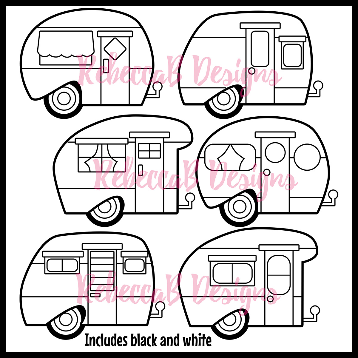Camper Clipart Black White | Free download on ClipArtMag