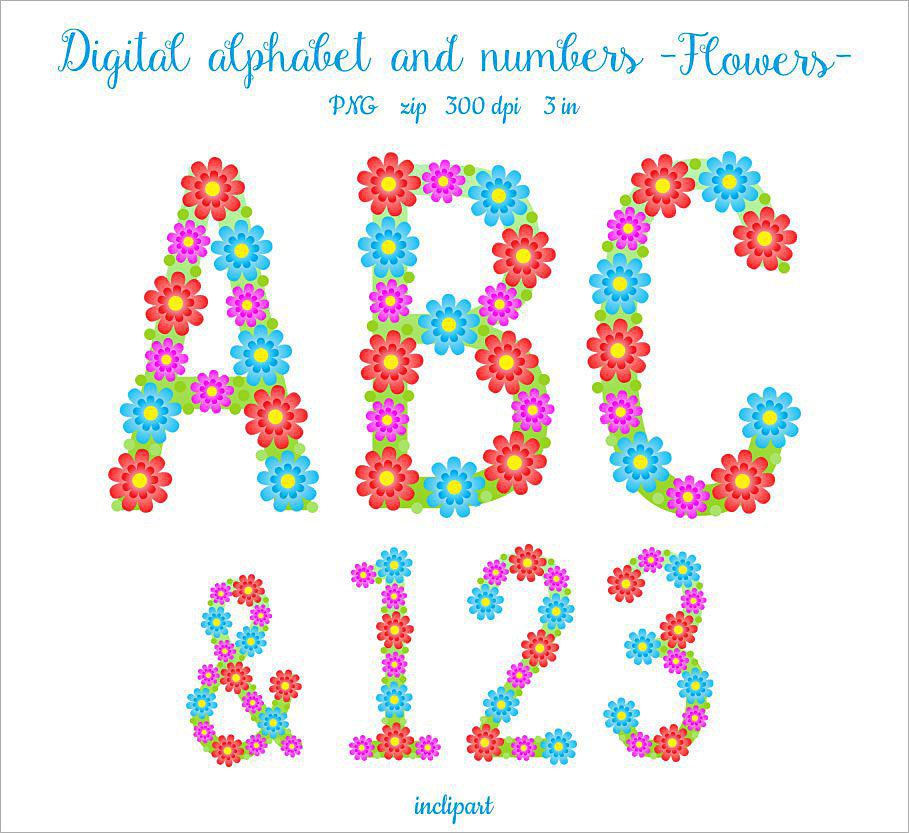 Floral Numbers Clipart | Free download on ClipArtMag