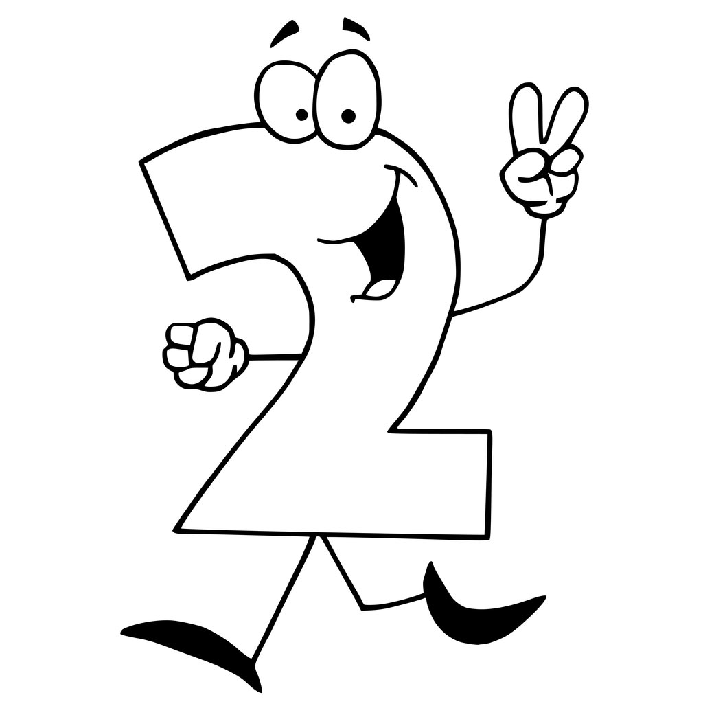 Number Two Coloring Pages For Kids