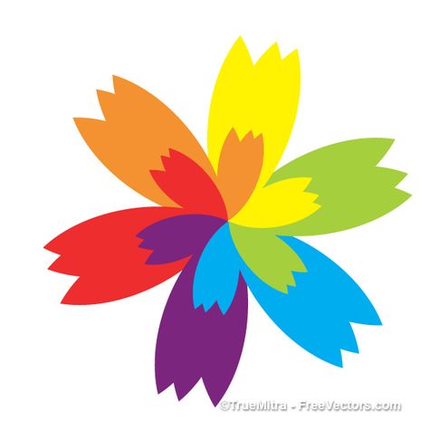Rainbow Flower Clipart | Free download on ClipArtMag